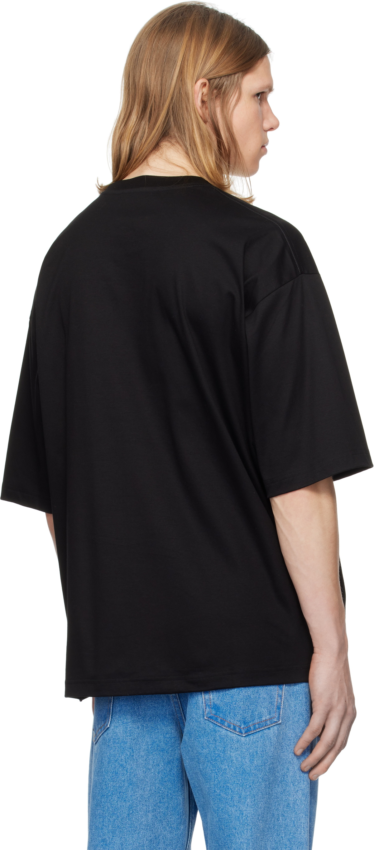 Lanvin Black Curb Lace Oversized T-Shirt Lanvin