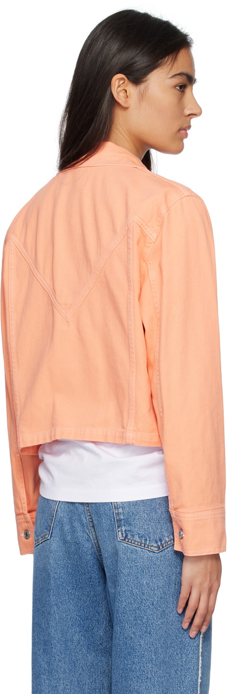 MSGM Orange Embroidered Denim Jacket MSGM