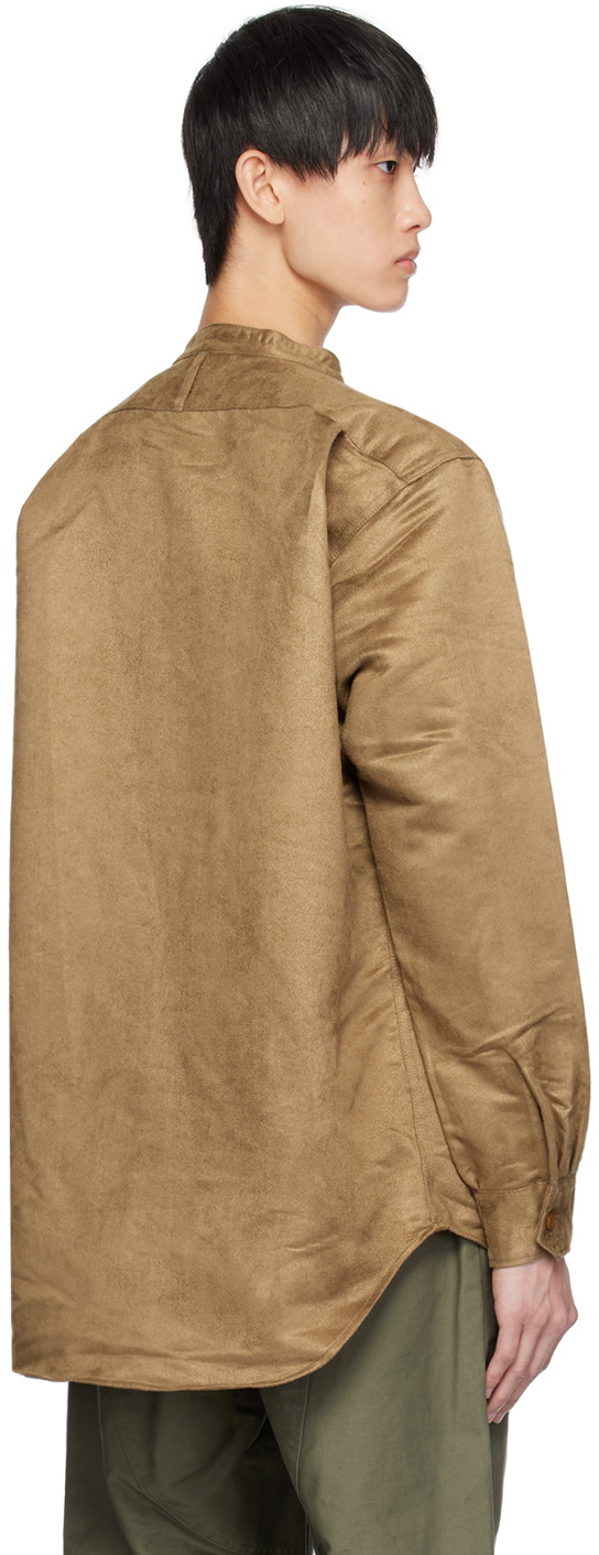 Engineered Garments Khaki North Western Faux-Suede Shirt Engineered ...