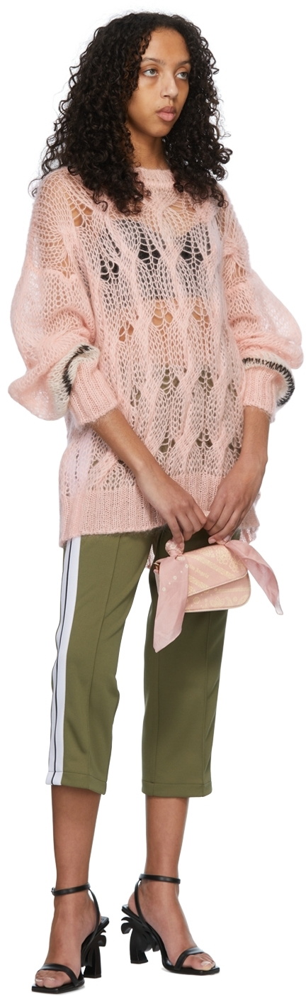 Palm Angels Pink Track Sweater Palm Angels