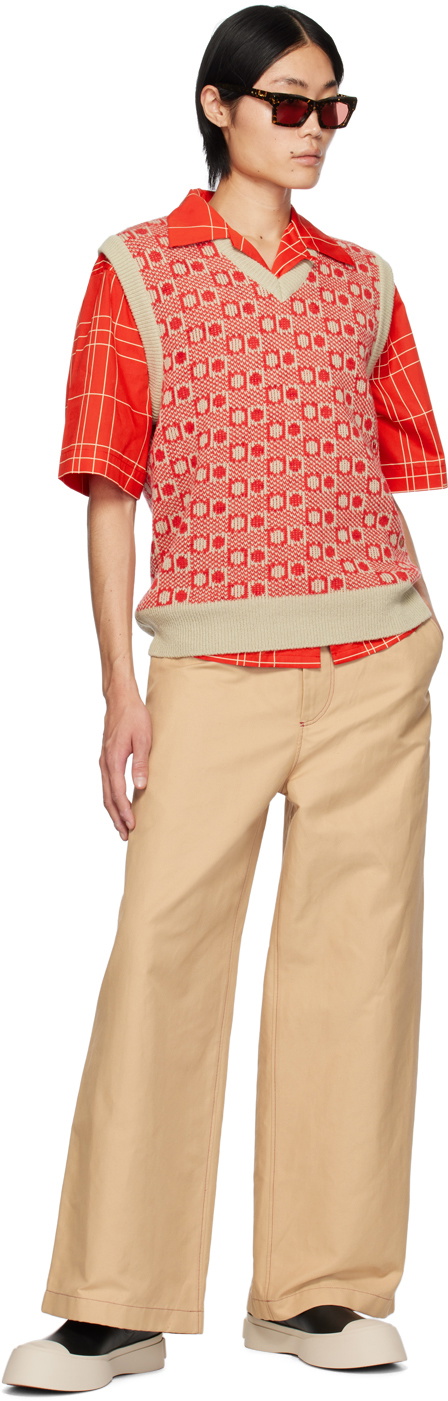 Marni Red Jacquard Vest Marni