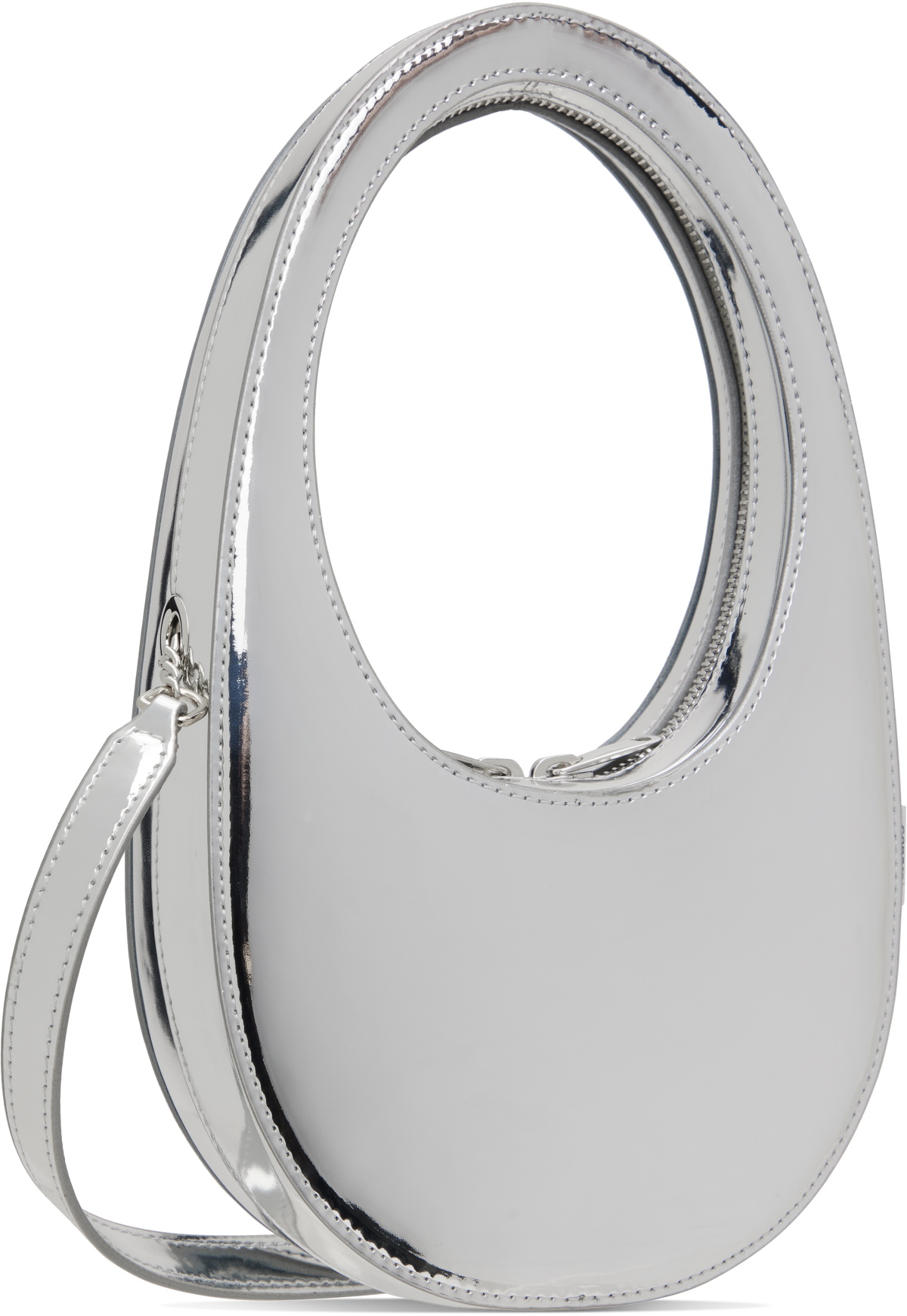 Coperni Silver Mirrored Crossbody Mini Swipe Bag Coperni