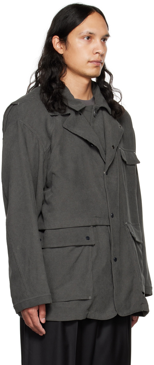 meanswhile Gray Double Collar Jacket meanswhile