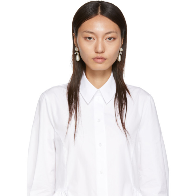 Simone Rocha White Pearl and Crystal Earrings Simone Rocha