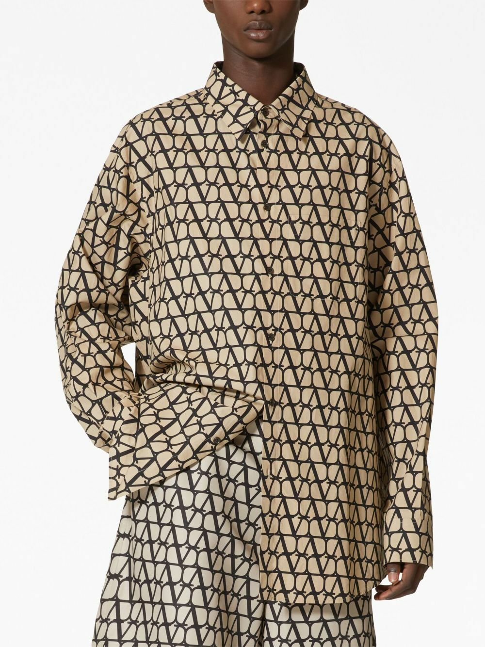 Valentino Garavani Neutral Toile Iconographe-Print Cotton Shirt ...
