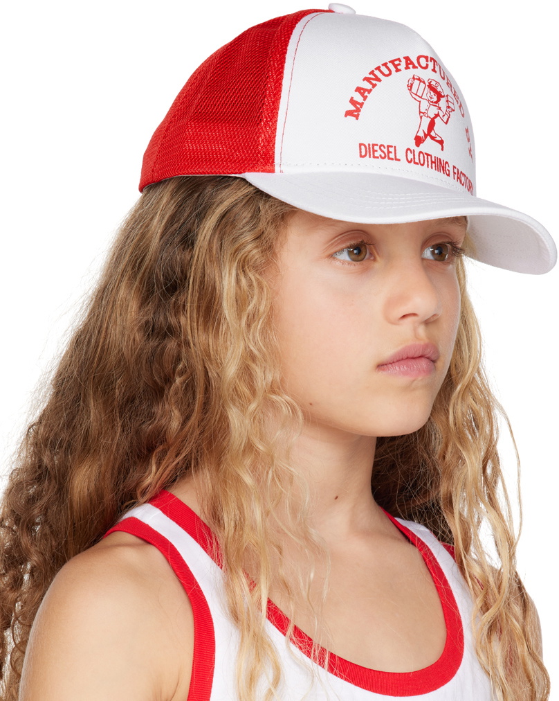 Diesel Kids White & Red Fiwos Cap Diesel