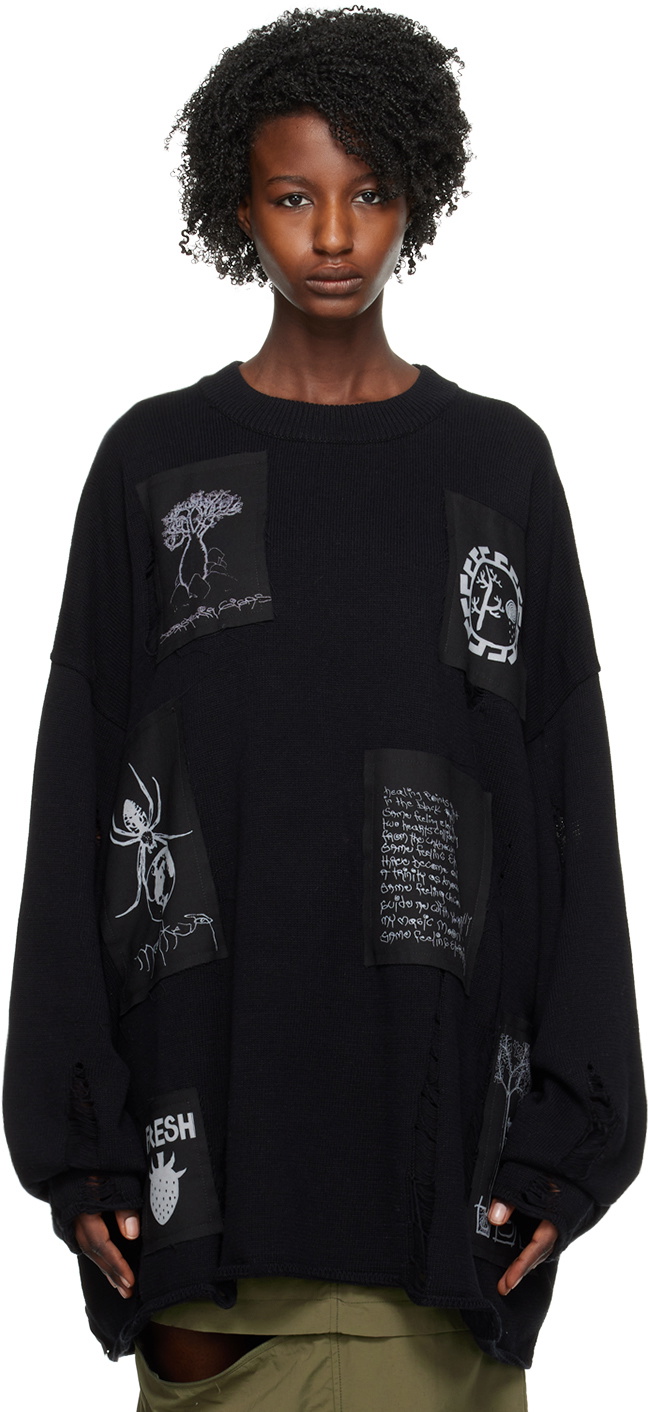 WESTFALL Black Distressed Sweater