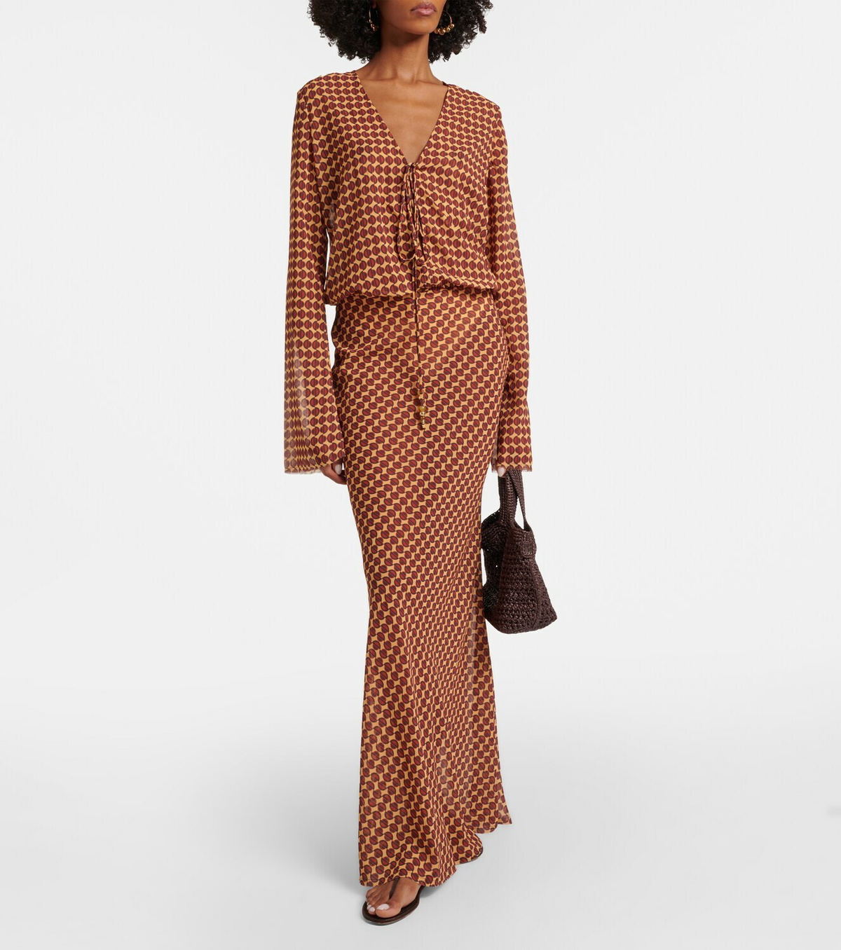 Bananhot Nema printed sheer maxi dress Bananhot