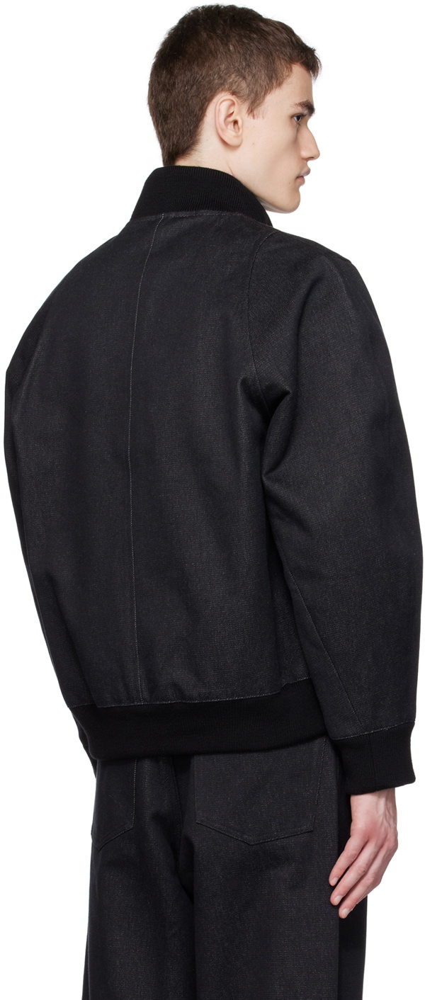 3MAN Black Flight Denim Bomber Jacket