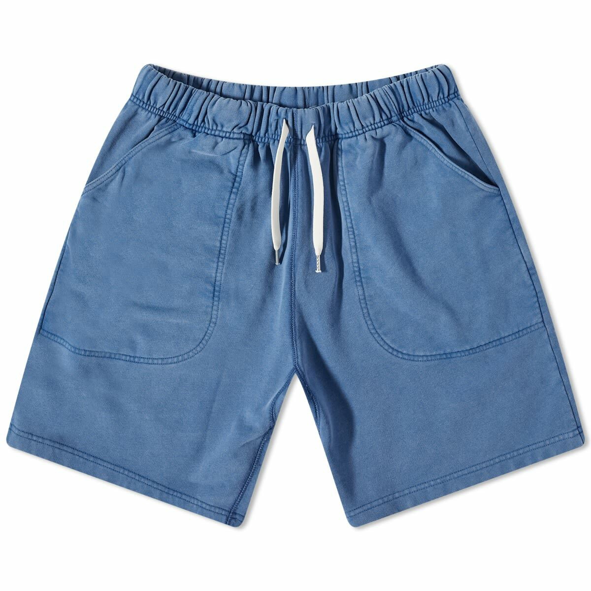 Drake's Men's Washed Sweat Short in Indigo Drake's