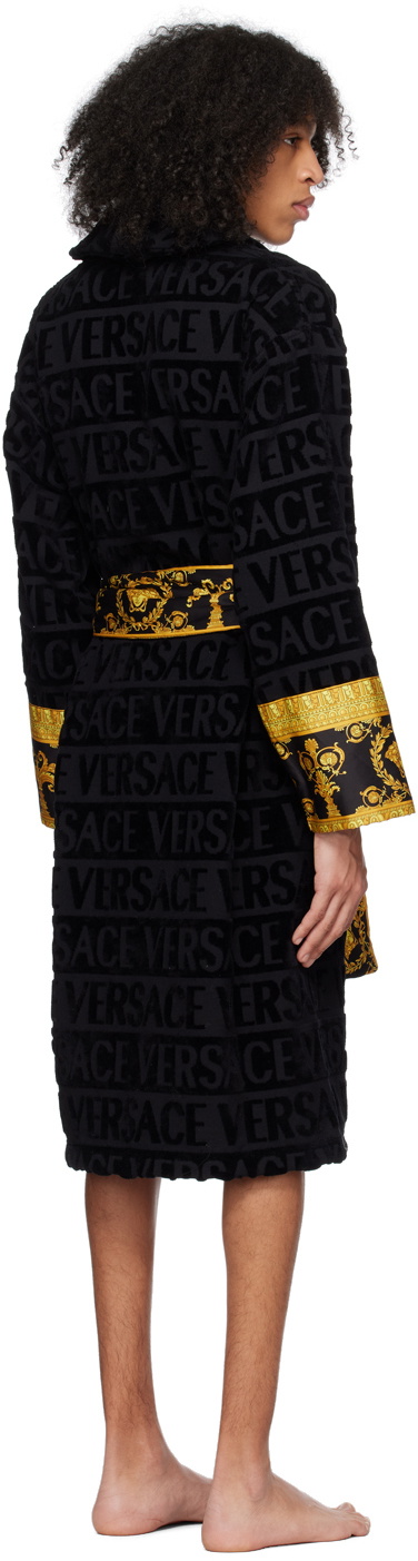 Versace Underwear Black 'I Heart Baroque' Robe Versace Underwear