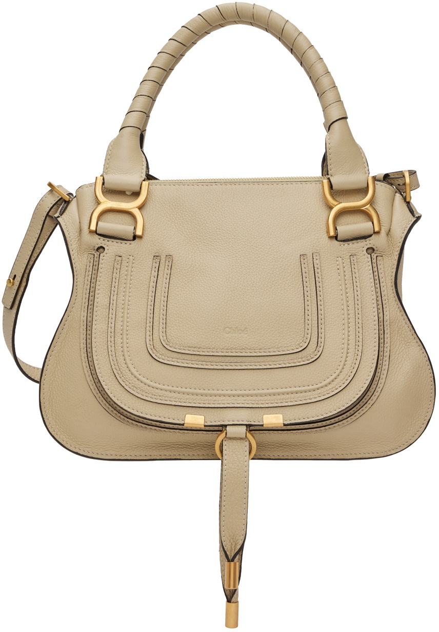 Chloé Beige Small Marcie Shoulder Bag Chloe