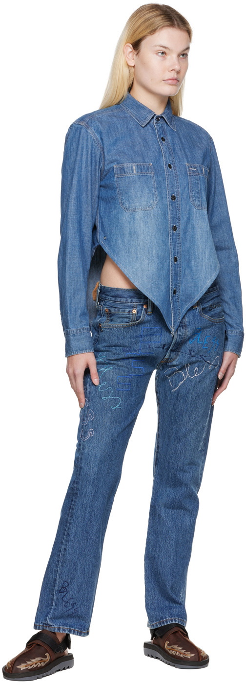 Bless Blue Embroidered Jeans Bless