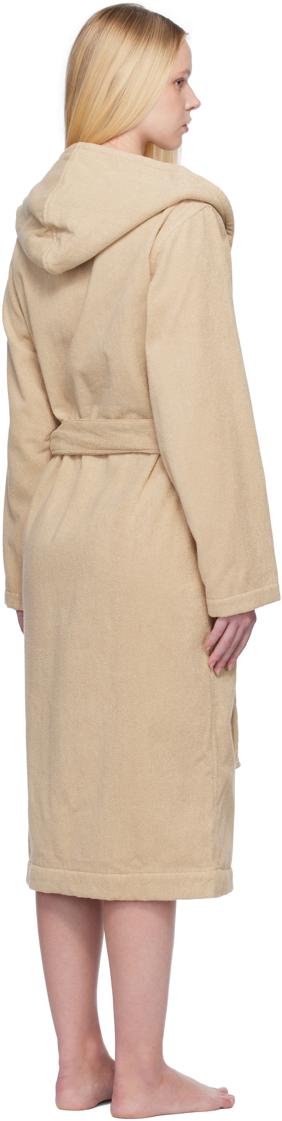 Tekla Beige Terry Hooded Bathrobe Tekla Fabrics