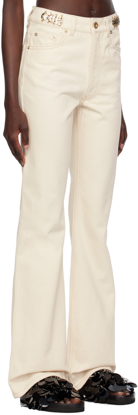 Paco Rabanne Off-White Flared Jeans Paco Rabanne