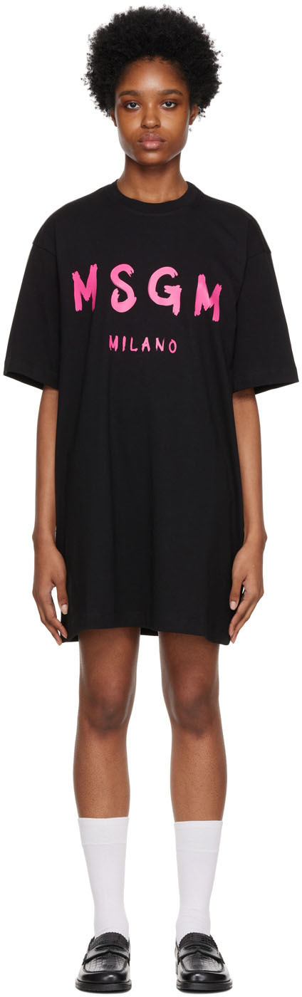 MSGM Black T-Shirt Minidress MSGM