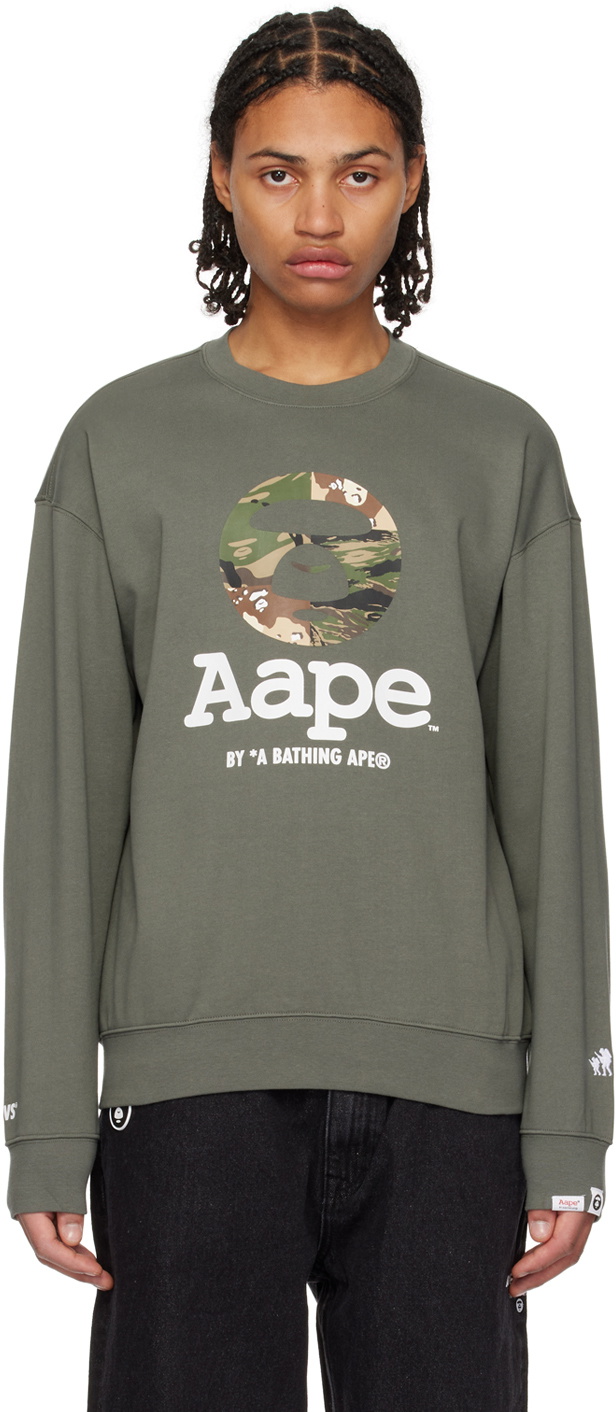 AAPE by A Bathing Ape Green Printed Sweatshirt AAPE by A Bathing Ape