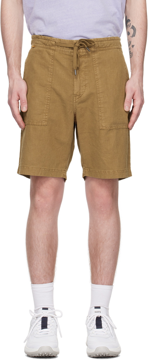 BOSS Beige Drawstring Shorts BOSS