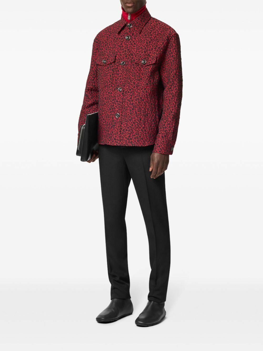 Versace Leopard-Print Shirt Jacket Versace