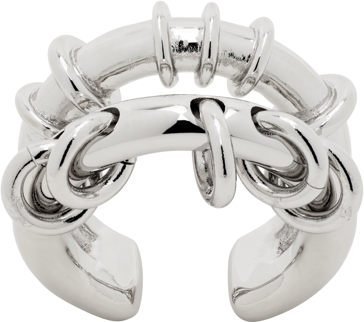 We11done Silver Double Hoop Ring We11done