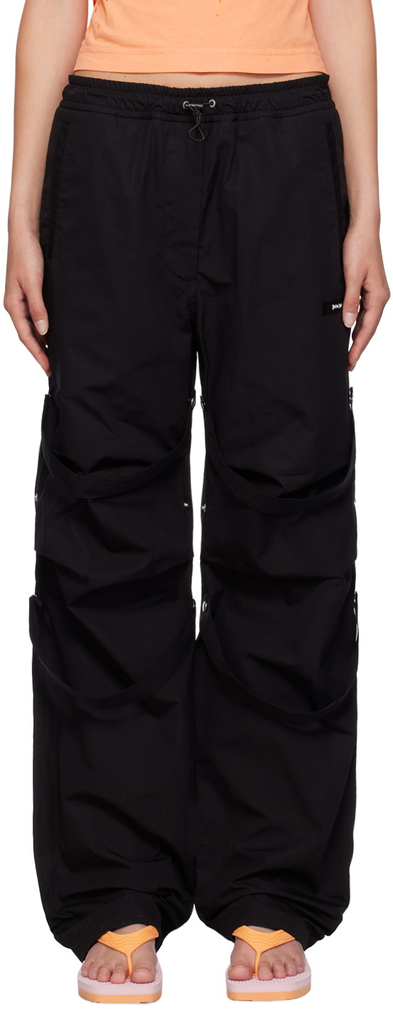 Palm Angels Black Upside Down Palm Trousers Palm Angels