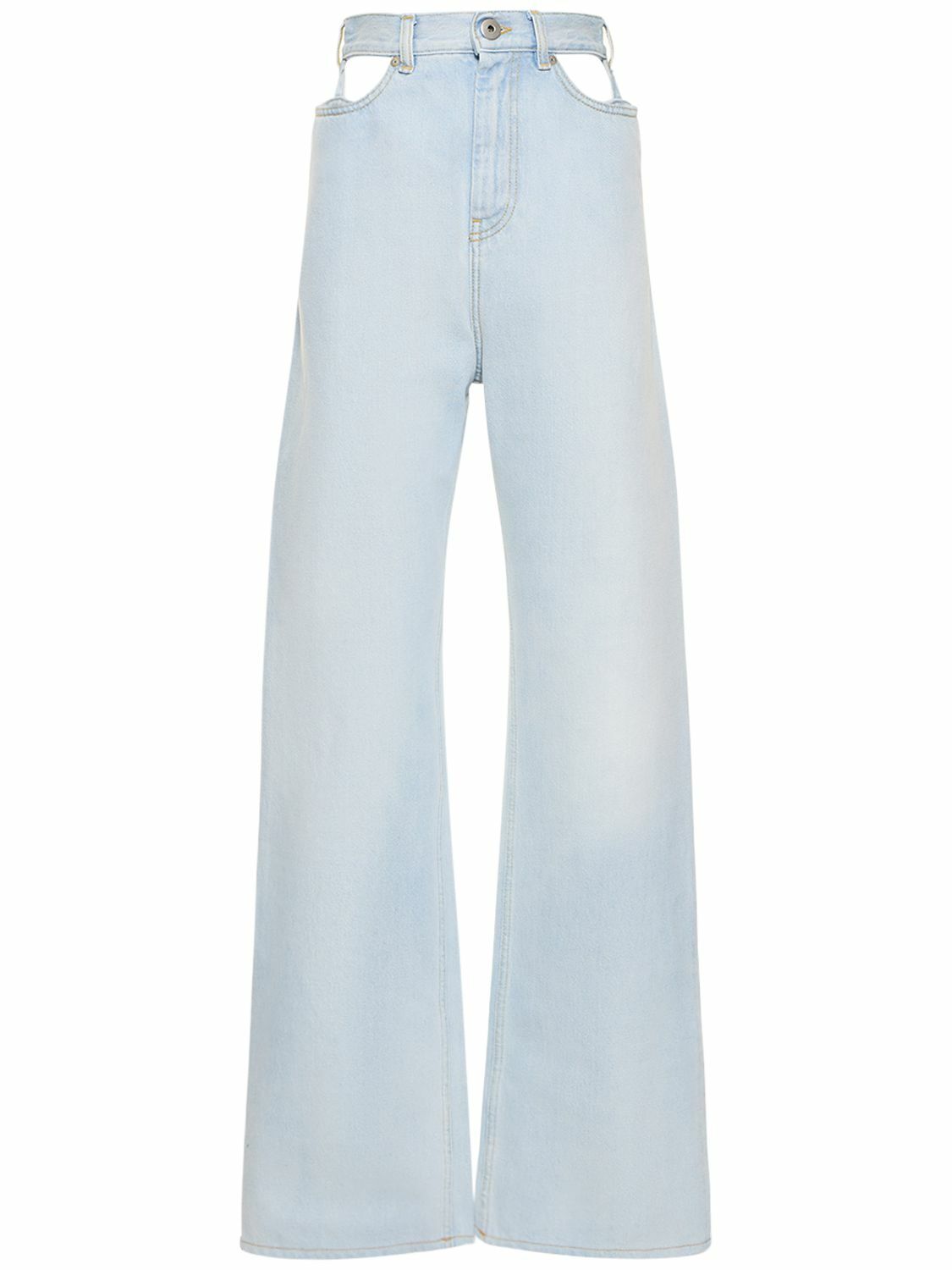 MAISON MARGIELA - High Rise Cut Out Denim Jeans Maison Margiela