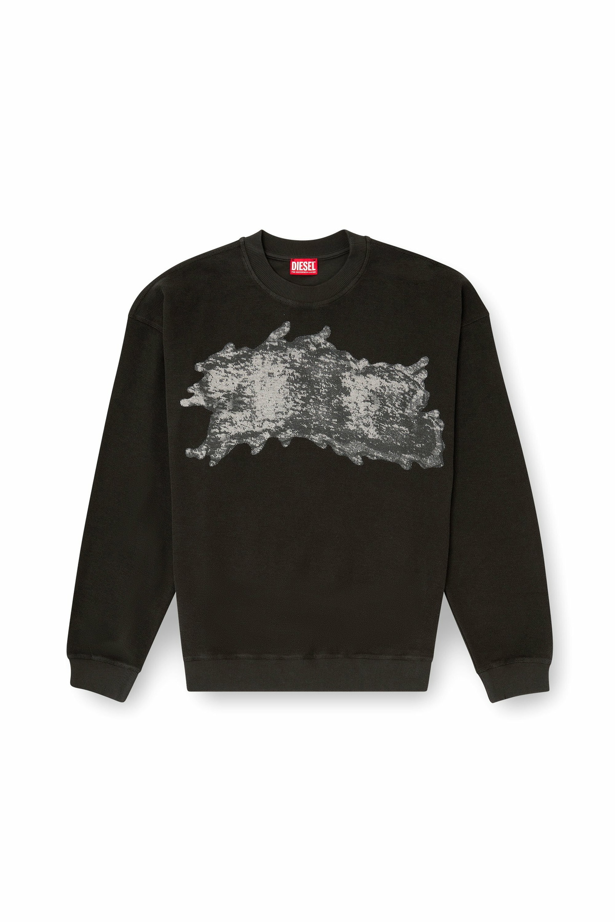Diesel Sweatshirt with graffiti print - Sweaters Mens in Grey Diesel