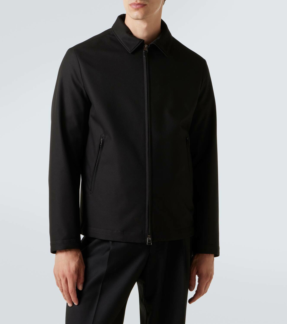 Canali Leather-trimmed jacket Canali