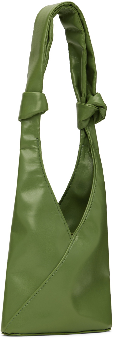 MM6 Maison Margiela Green Mini Triangle Knotted Bag MM6 Maison Margiela