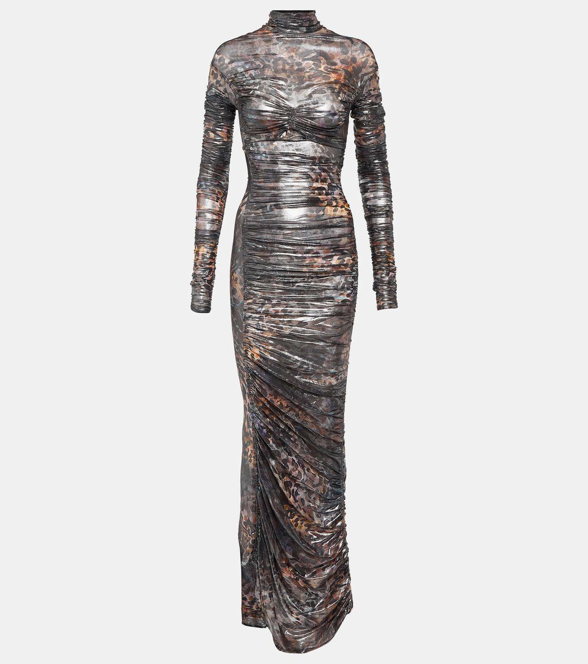 Mugler Ruched sheer maxi dress Mugler