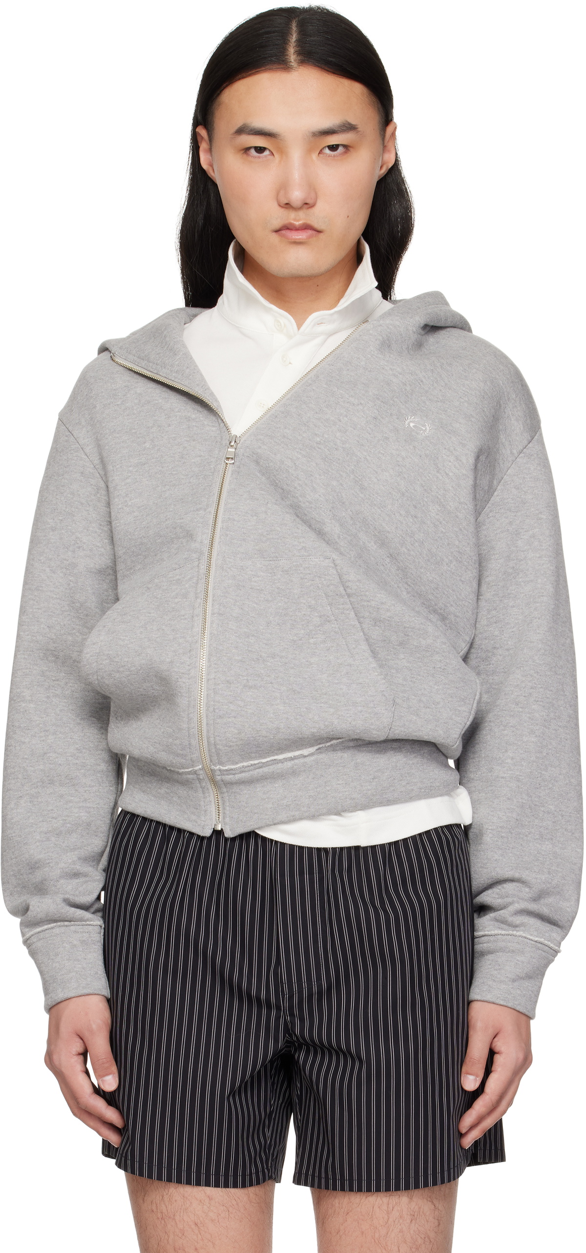 Commission Gray Twisted Zip-Up Hoodie Commission