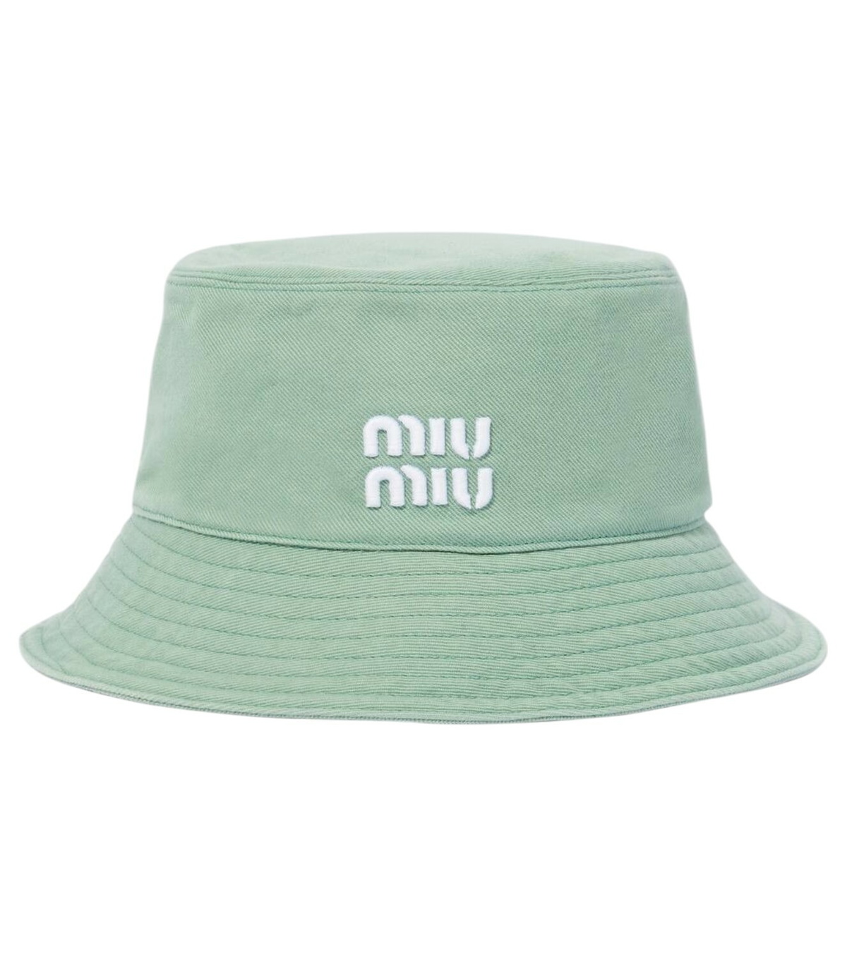 Miu Miu Embroidered denim bucket hat Miu Miu