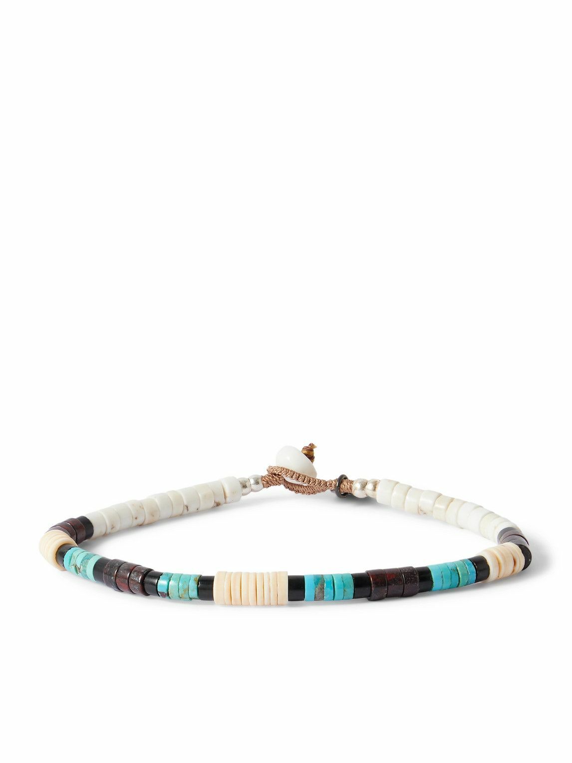 Mikia - Silver Multi-Stone Beaded Bracelet - White Mikia