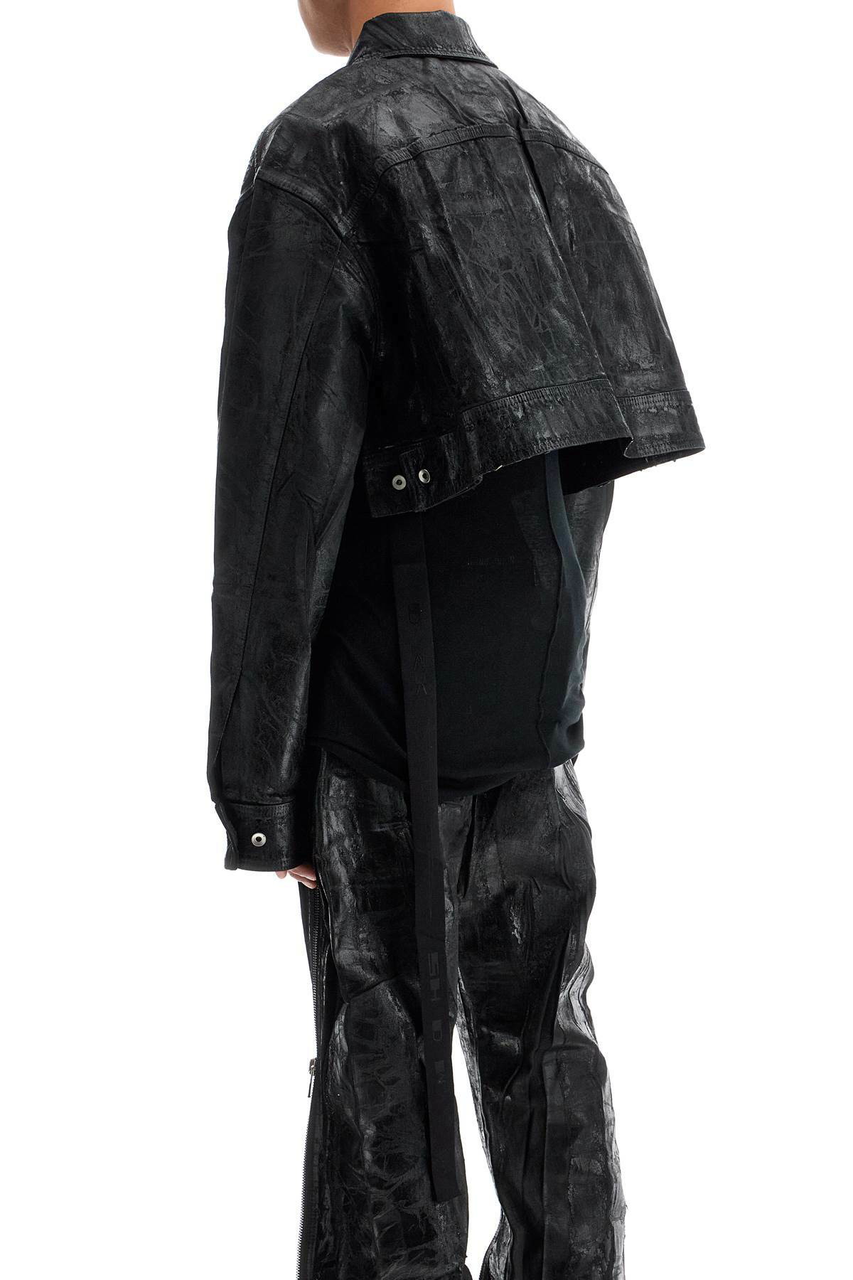 DRKSHDW cropped jumbo worker denim jacket in Black Rick Owens Drkshdw