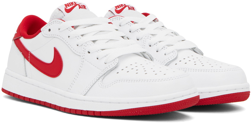 Nike Jordan White & Red Air Jordan 1 Low OG Sneakers Nike Jordan Brand