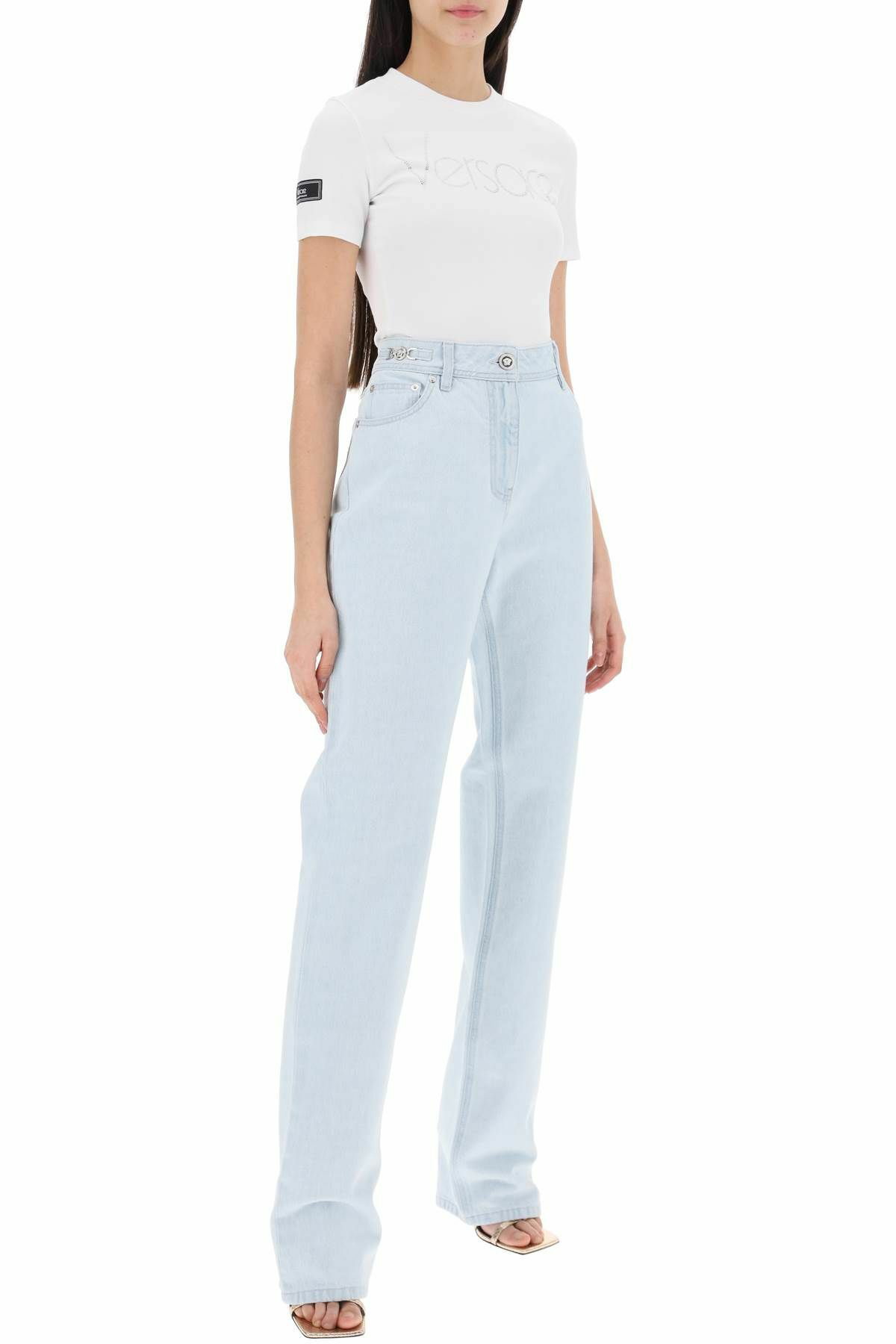 VERSACE loose medusa '95 straight cut jeans Light blue Versace