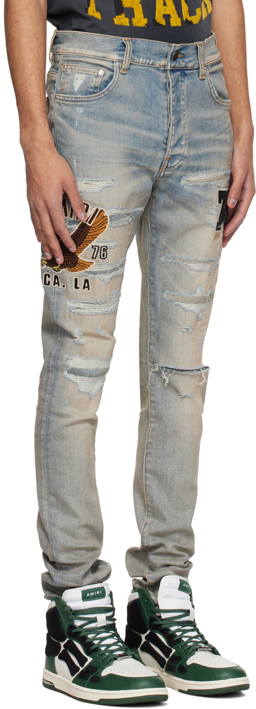AMIRI Indigo Varsity Eagle Jeans Amiri