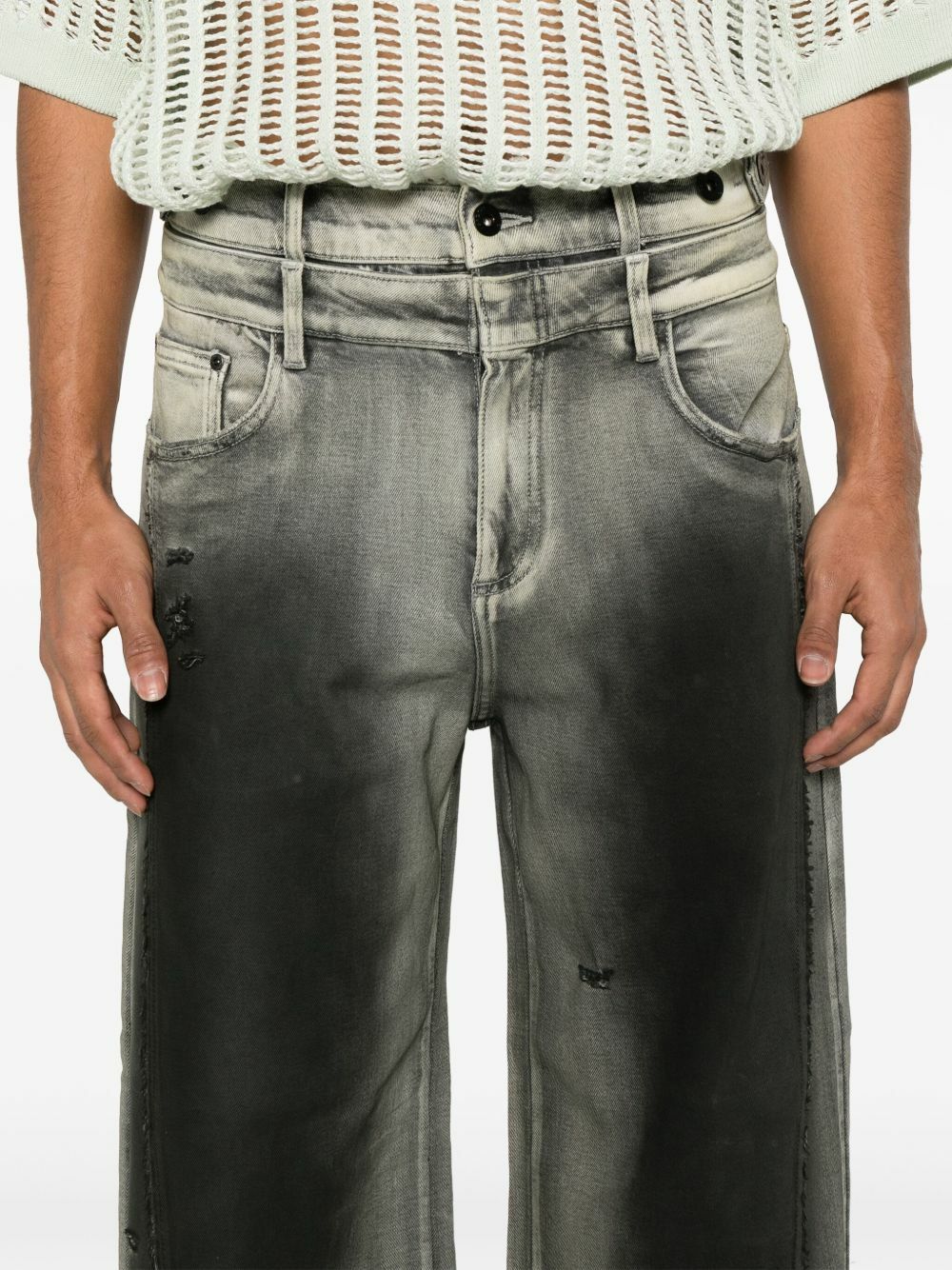 Feng Chen Wang Grey Gradient Wide-Leg Jeans Feng Chen Wang