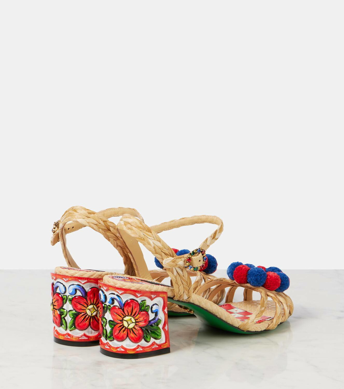 Dolce&Gabbana 60 slingback raffia sandals Dolce & Gabbana