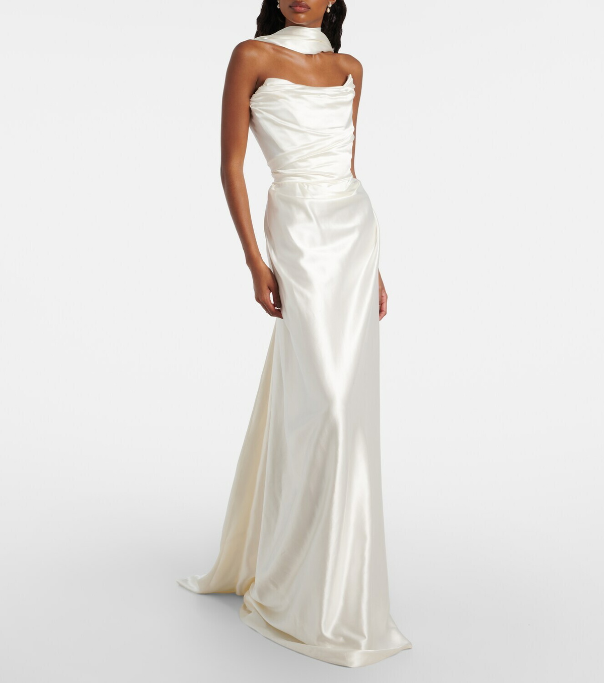 Vivienne Westwood Vixen scarf-detail draped silk-blend gown Vivienne ...