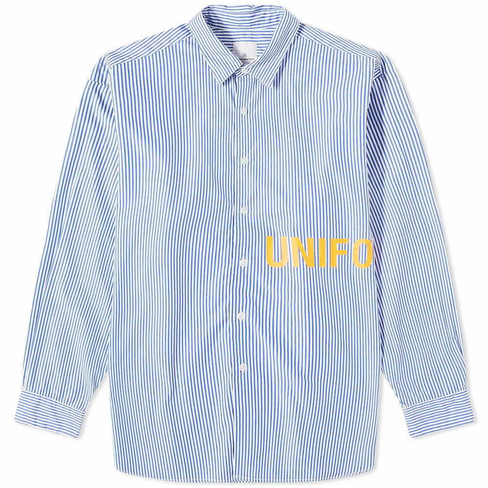 Uniform Experiment Men's Logo Regular Check Shirt in Blue Uniform ...