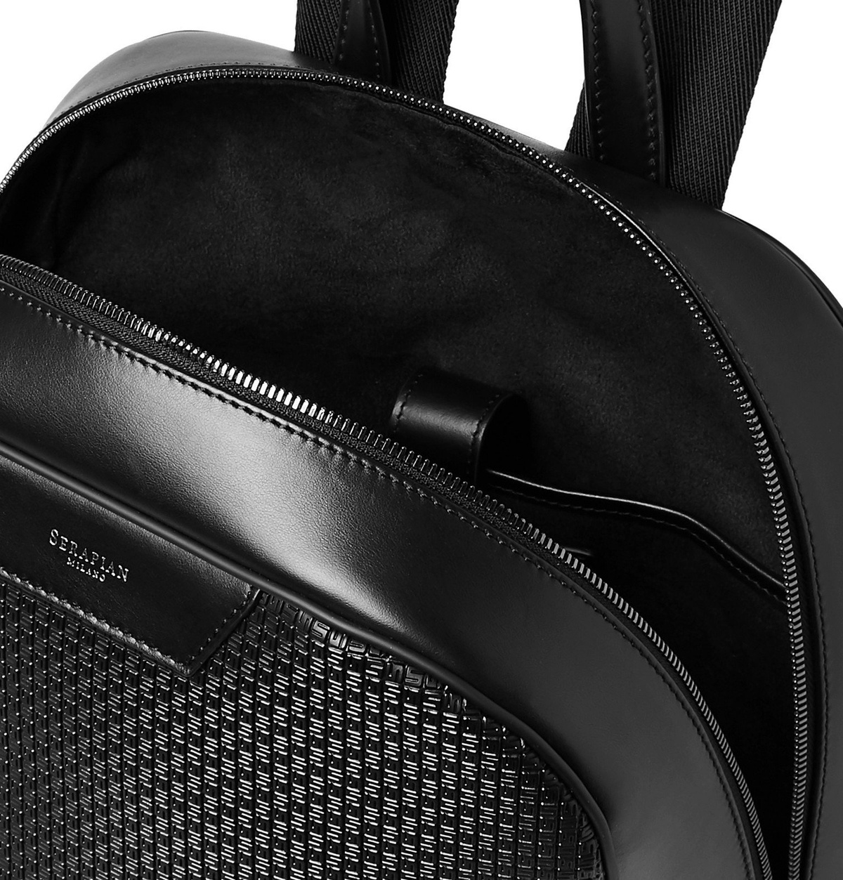 Serapian - Leather-Trimmed Stepan Coated-Cotton Backpack - Black Serapian