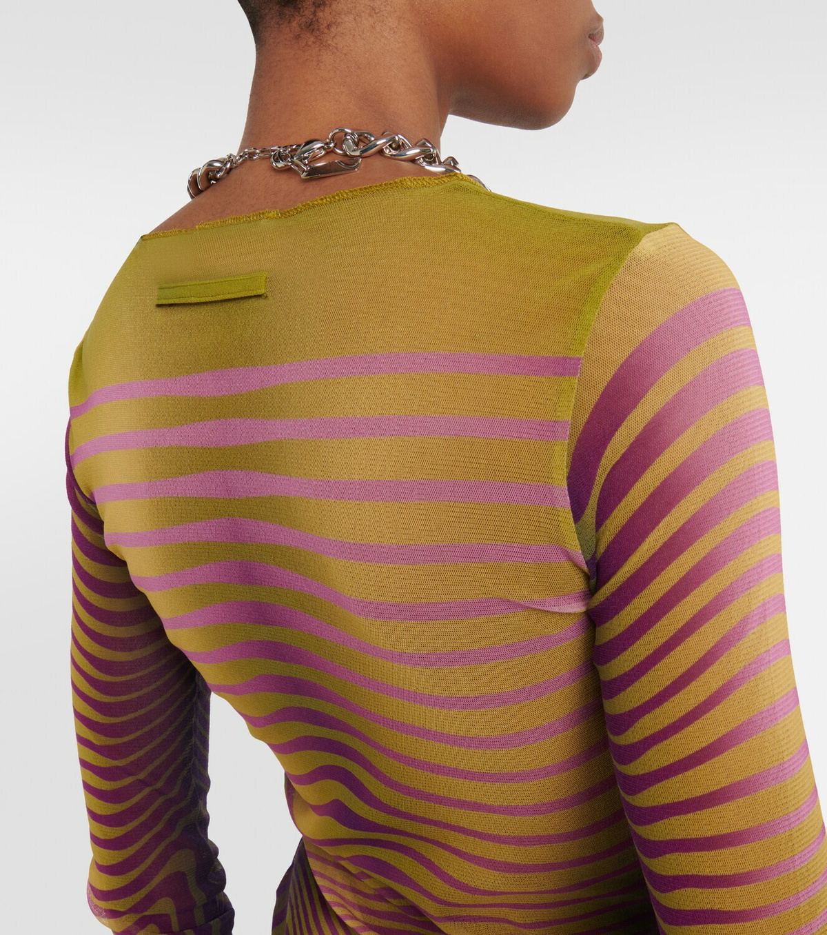 Jean Paul Gaultier Striped mesh top Jean Paul Gaultier