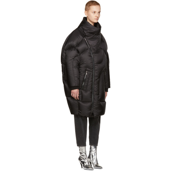Chen Peng Black Long Funnel Puffer Jacket Chen Peng