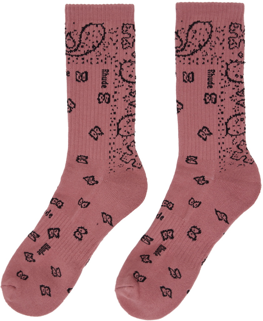 Rhude Pink Bandana Socks Rhude