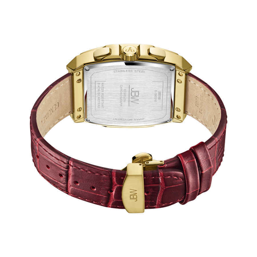 JBW Echelon Chronograph Quartz Diamond Red Dial Mens Watch J6379B JBW