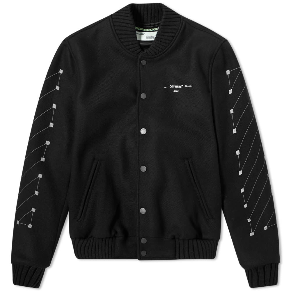 Off-White Chevron Varsity Jacket Black Off-White