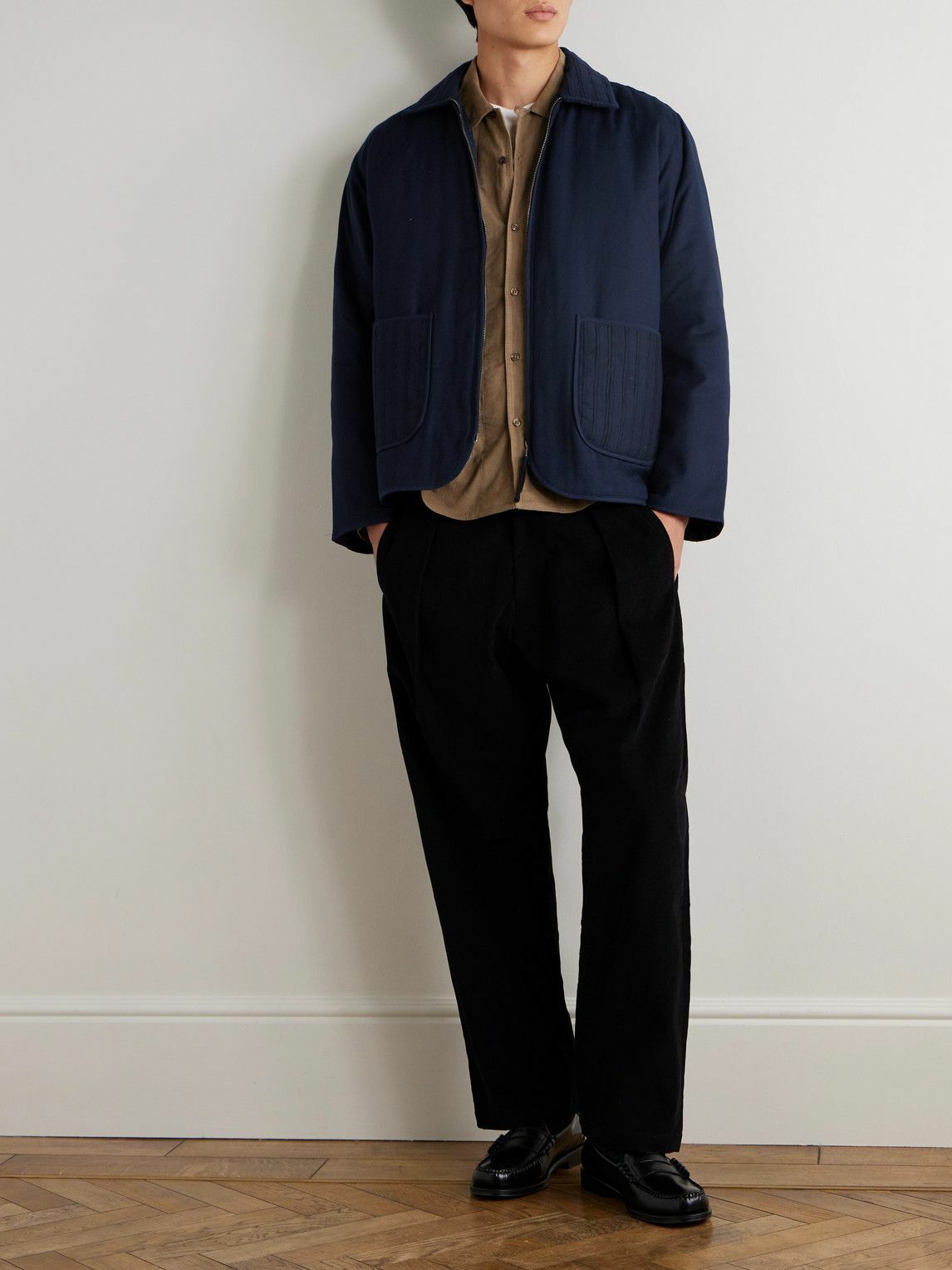 Kardo - Amardeep Embroidered Cotton-Herringbone Jacket - Blue Kardo