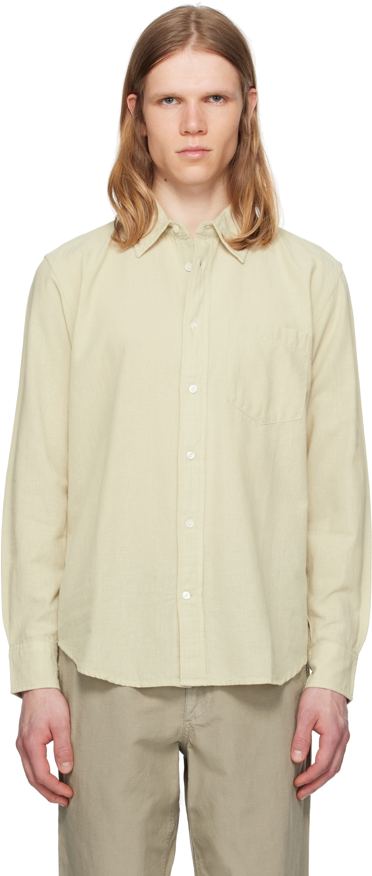 NORSE PROJECTS Beige Algot Relaxed Cotton Linen Shirt Norse Projects