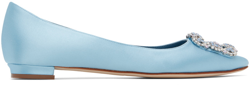 Manolo Blahnik Blue Hangisiflat Ballerina Flats Manolo Blahnik